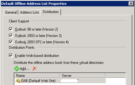 Unable to enable Offline Address Book for web distribution | Practical365
