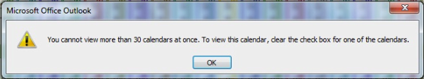 Outlook Error: You Cannot View More Than 30 Calendars | Practical365
