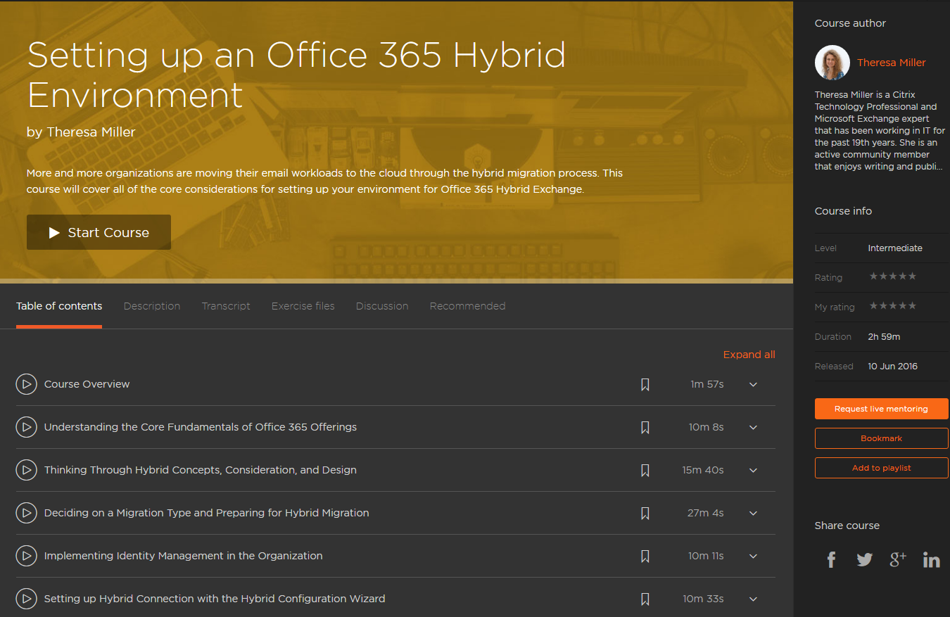 Microsoft Exam 70-345: Exchange Server 2016 Hybrid and Migration