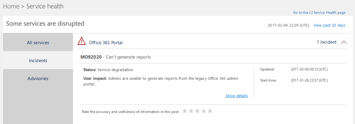 New Service Health Dashboard for Office 365 | Practical365