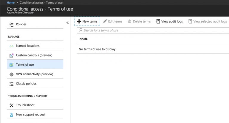 Configuring Terms of Use for Office 365 and Azure Active Directory Logins