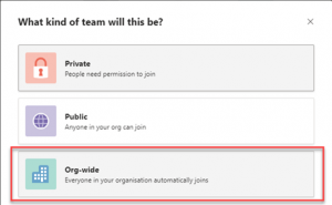 Create an all company Team for better communications and to enable ...