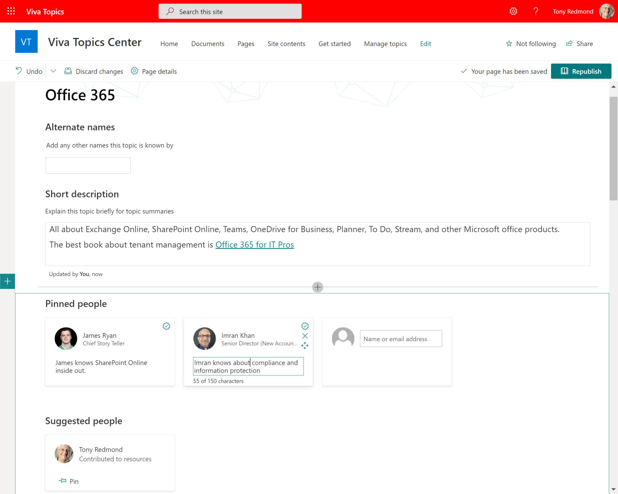 Building a Knowledge Network with Viva Topics | Practical365