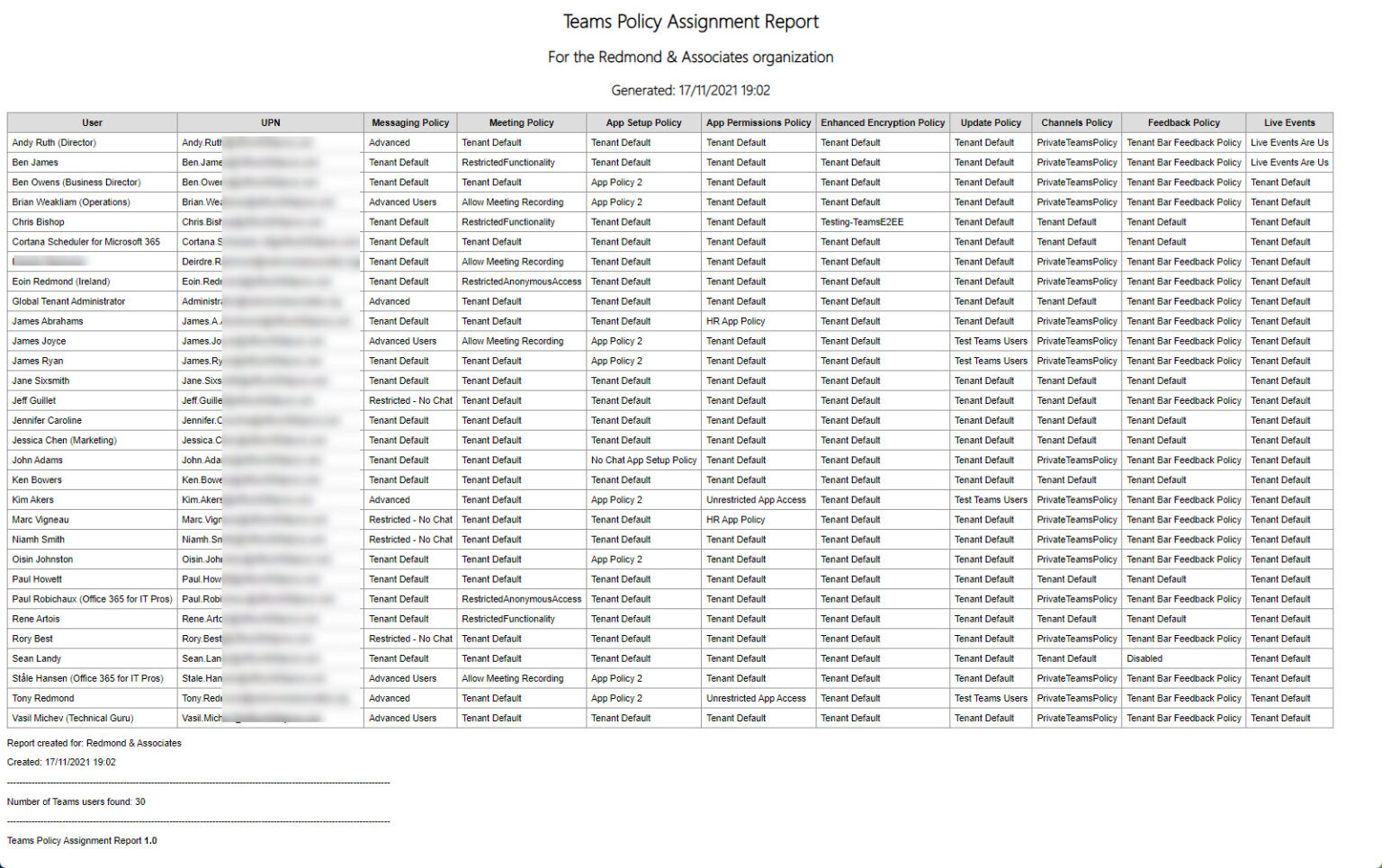 Use PowerShell to Create a Report About the Teams Policies Assigned to ...
