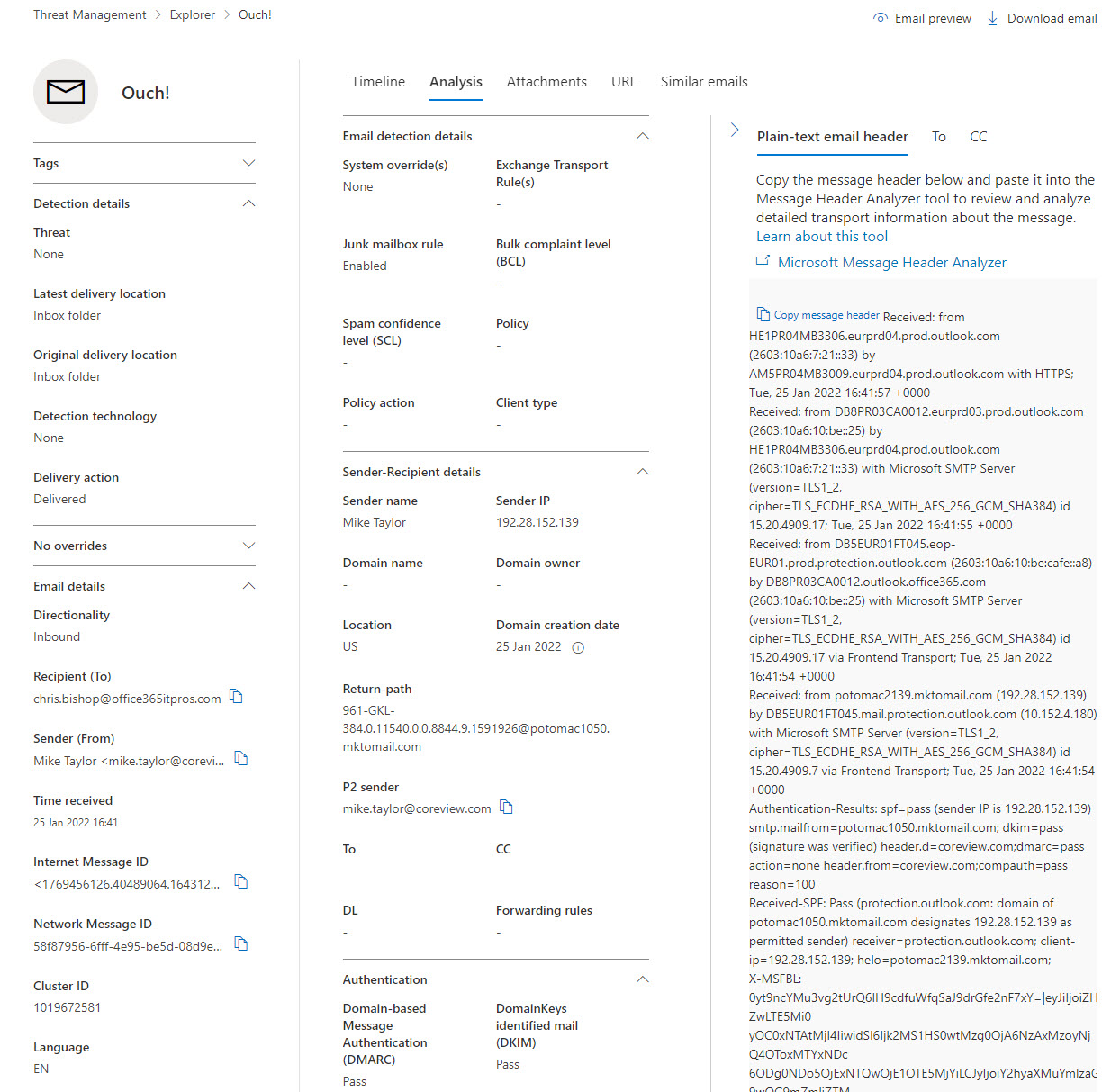Threat Explorer Useful Feature in Microsoft Defender for Office 365