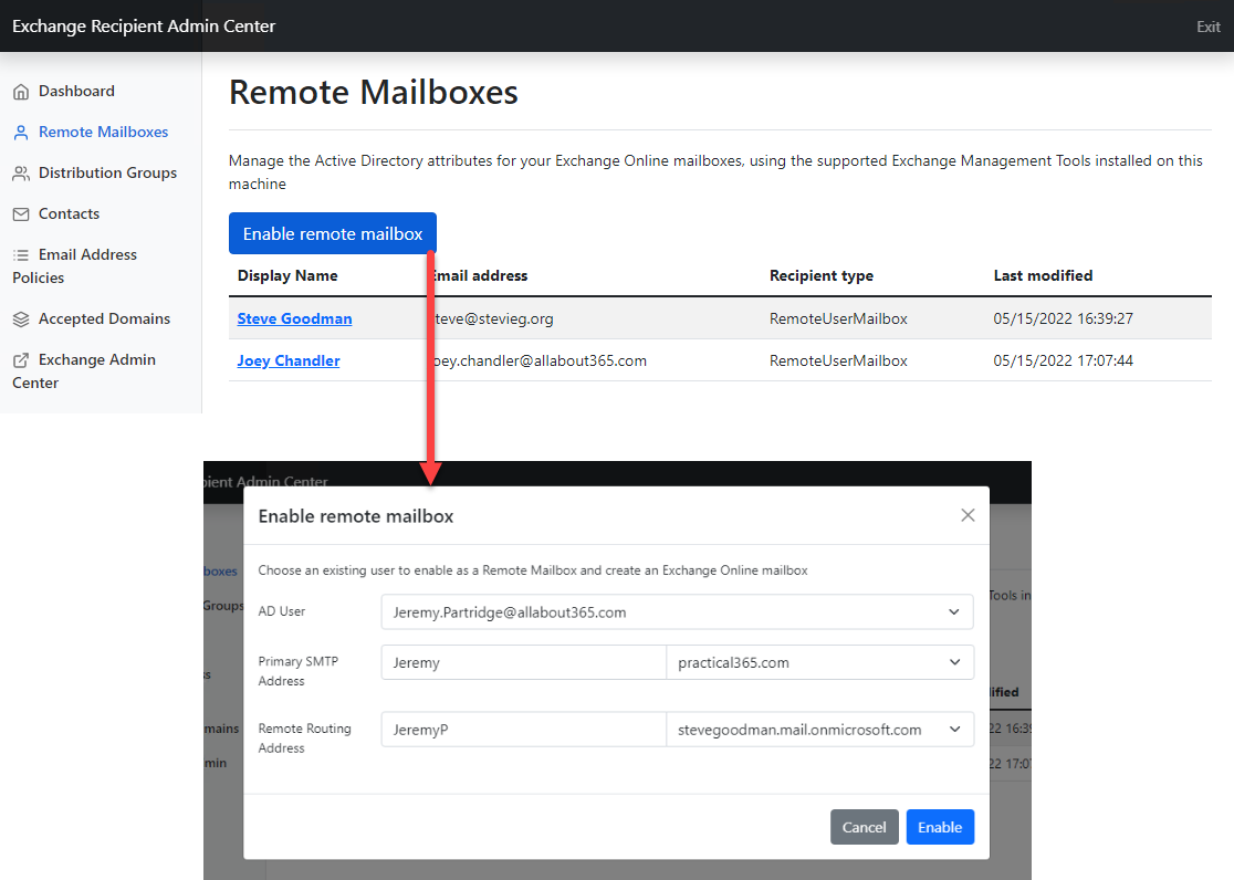 Manage Exchange-related attributes without Exchange Server 2019