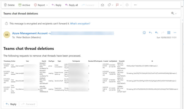 Delete Teams Chat Threads with an Azure Automation Eunbook