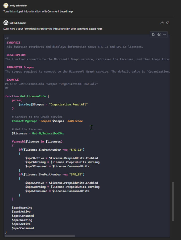 Using Github Copilot To Upgrade Powershell Scripts To The Microsoft Graph Powershell Sdk