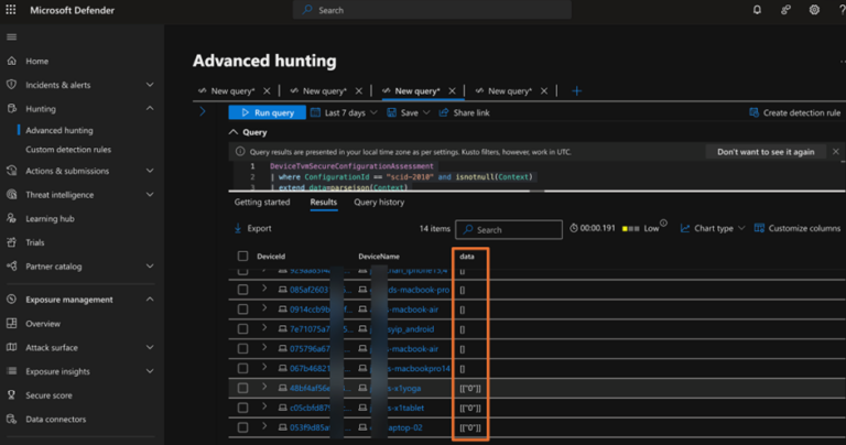 checking Using KQL to Pull the Deployment Status of the Defender for EndpointDeployment Status ...
