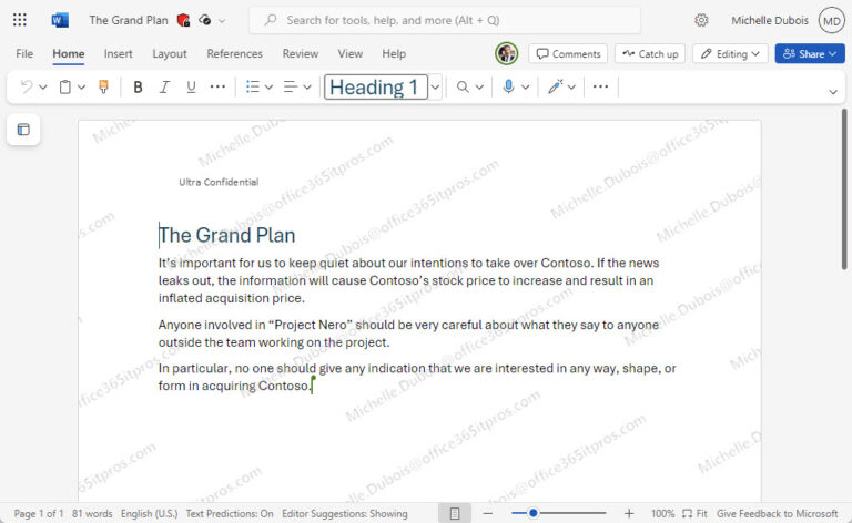 Using Dynamic Watermarking with Sensitivity Labels | Practical365