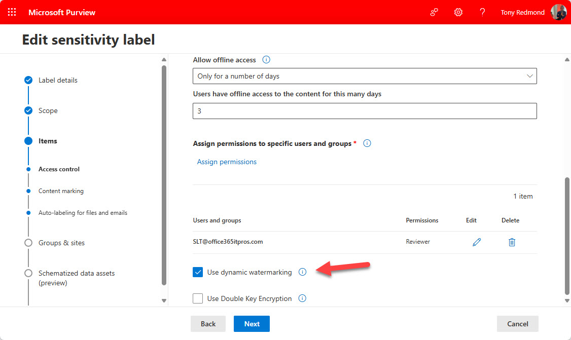Using Dynamic Watermarking with Sensitivity Labels | Practical365