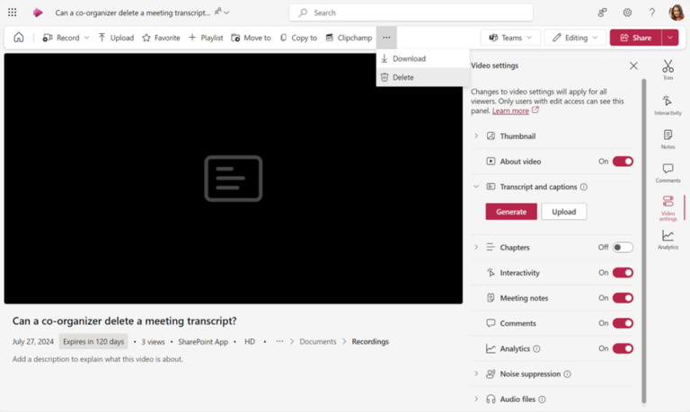 Controlling Teams Transcripts | Practical365